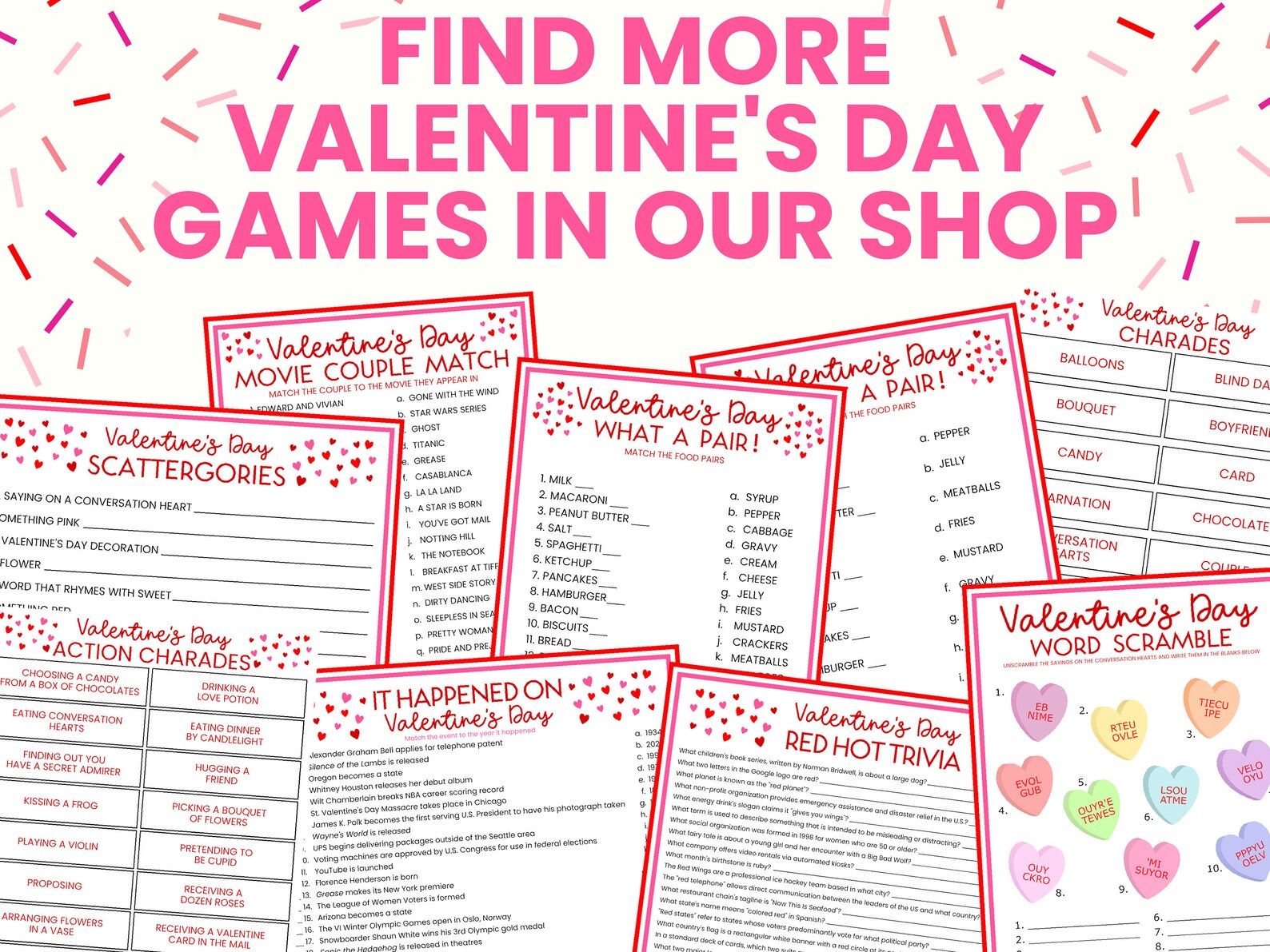 Valentine's Day Game | Charades | Pictionary | Classroom Game | Family ...