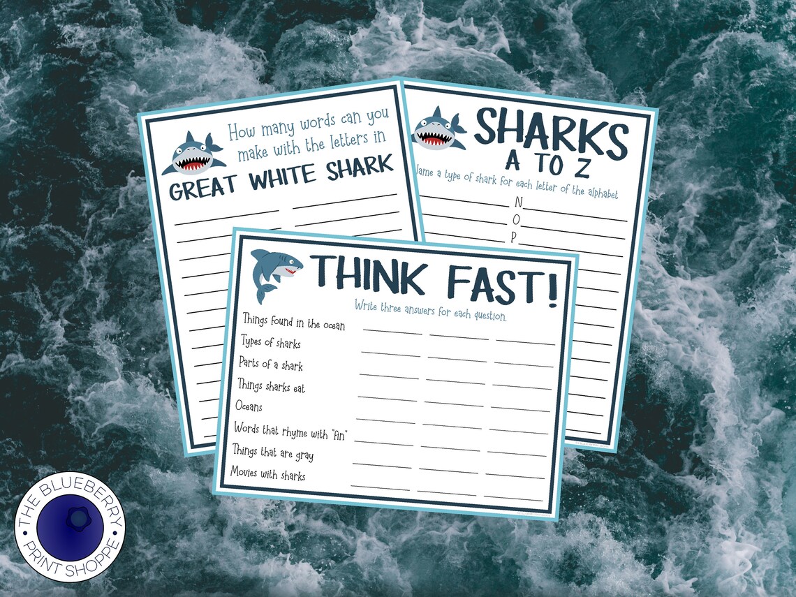 Shark Games for Kids 7 Game Bundle Fun Shark Theme - Etsy