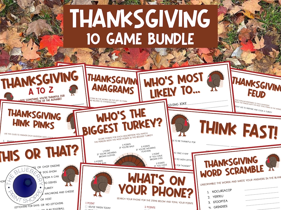 Thanksgiving Games | Thanksgiving Game Bundle | Friendsgiving ...