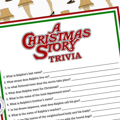 A Christmas Story Trivia Holiday Party Game Christmas - Etsy