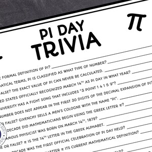 Pi Day Game | Pi Day Trivia | 3-14 | Pi Day Activity | Classroom Game ...