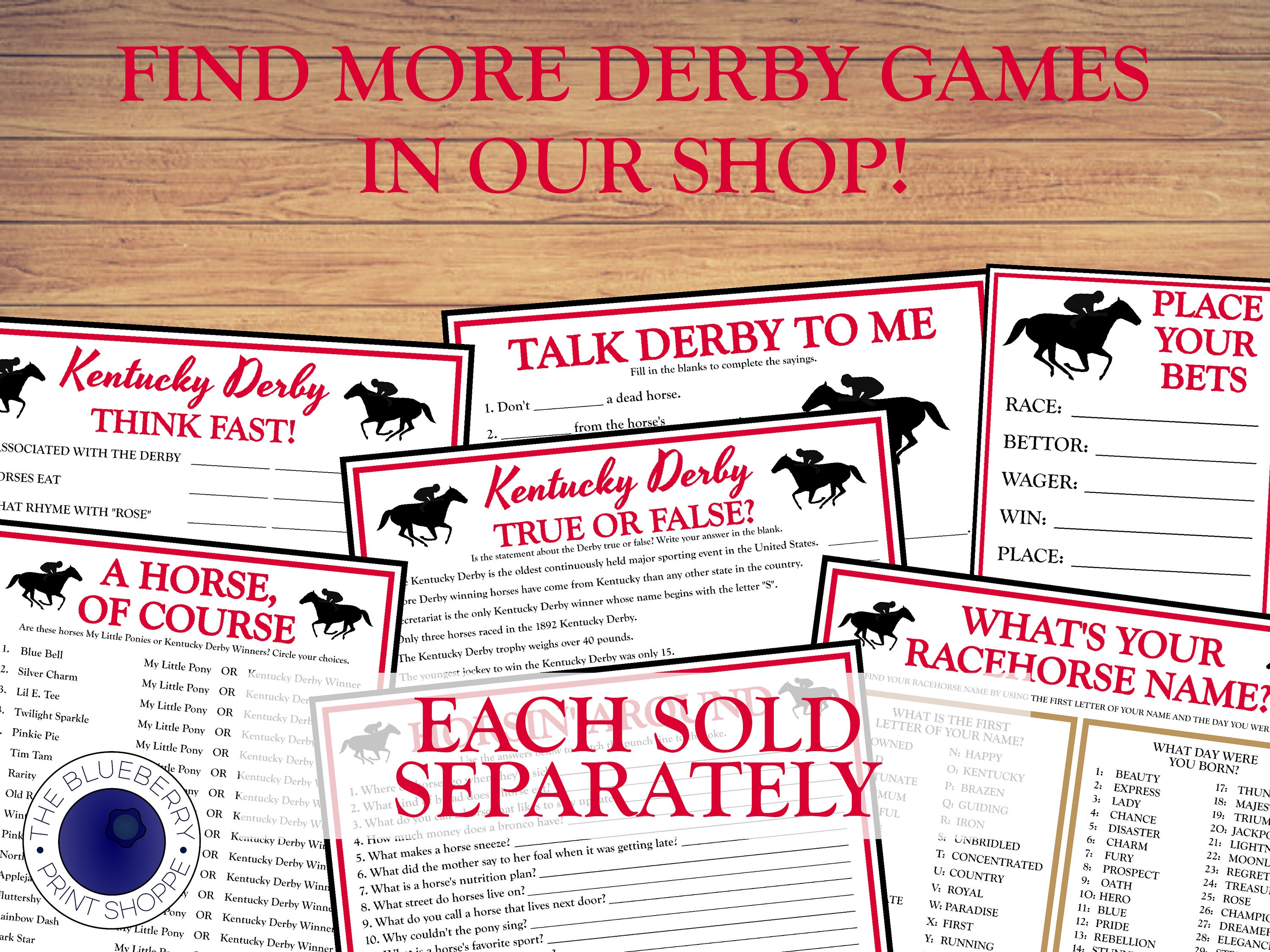 Kentucky Derby Trivia True or False Game Kentucky Derby - Etsy