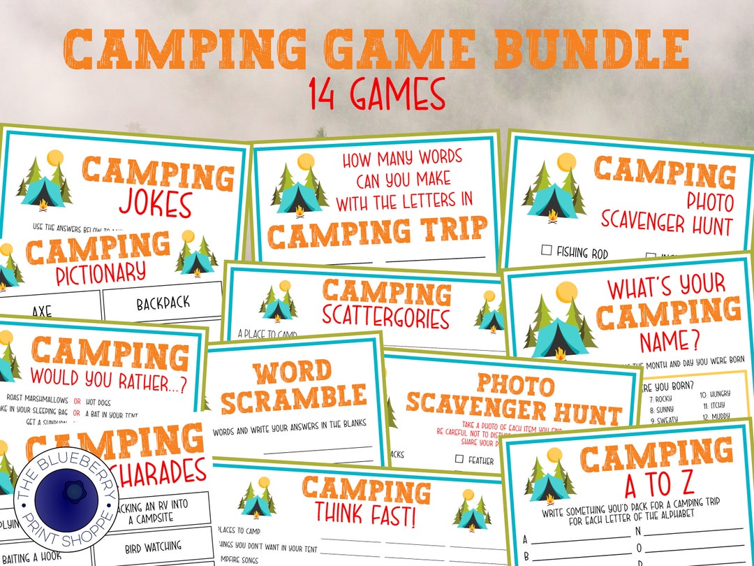 Camping 14 Game Bundle Camping Games Camping Theme Birthday Party ...