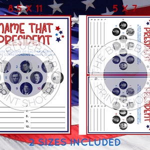 Name That President 4th of July Party Game | Independence Day ...