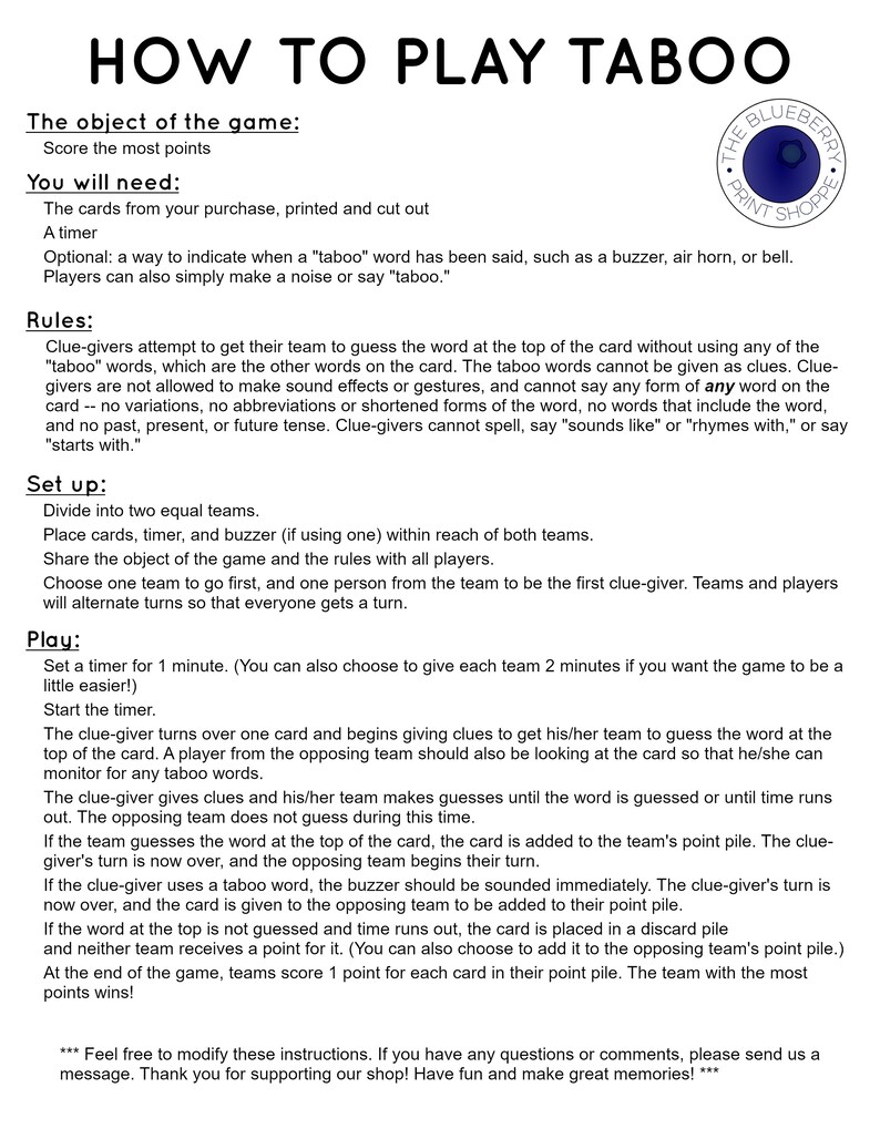 Valentine's Day Taboo Game | Valentine's Game | Valentine Party Game ...