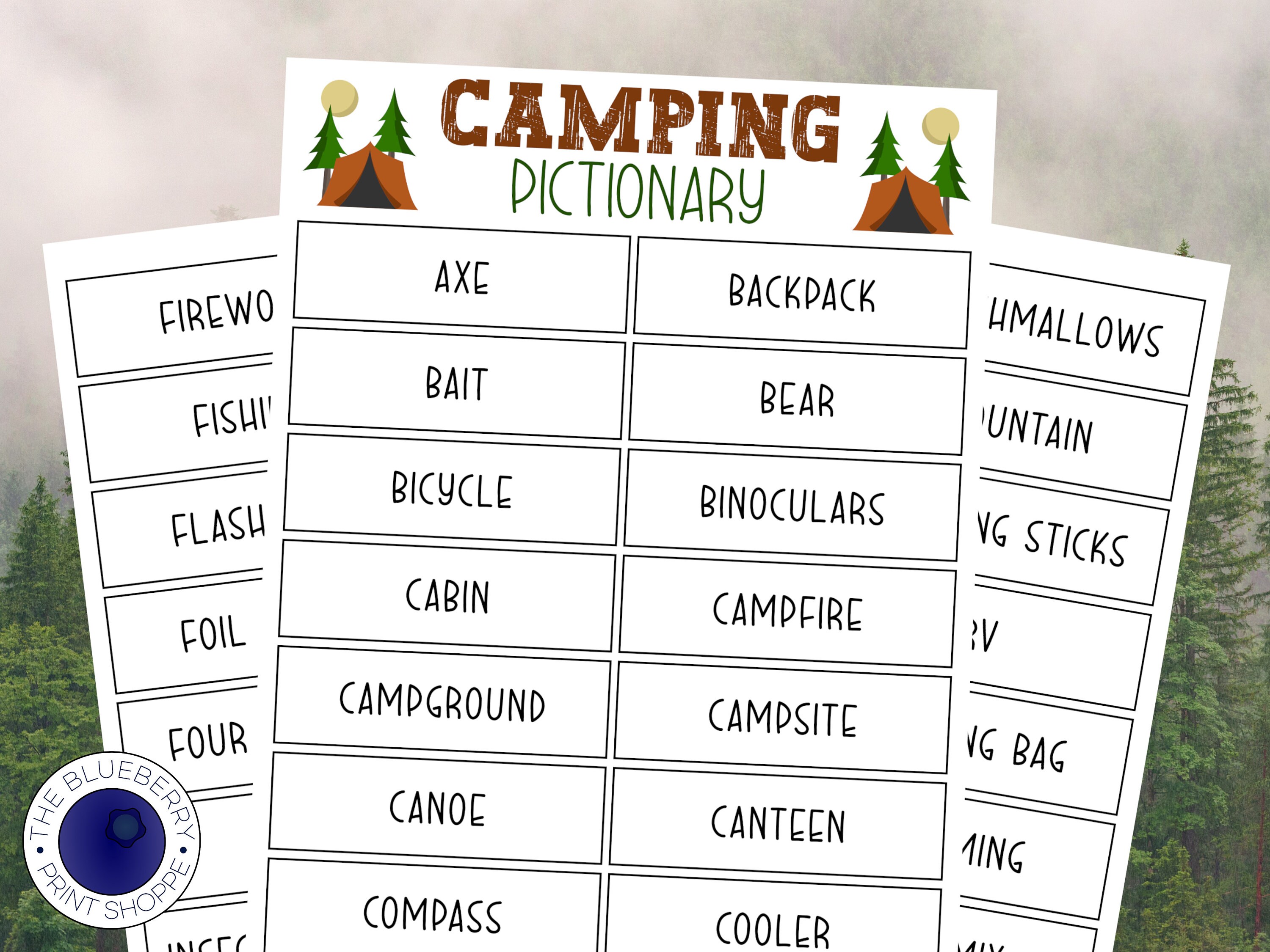 Camping 14 Game Bundle | Camping Games | Camping Theme Birthday Party ...