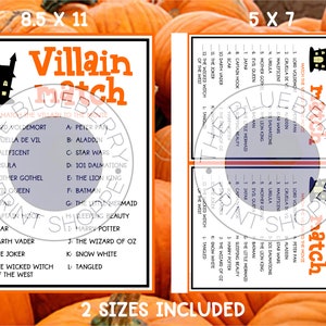 Villain Match Game | Halloween Game for Kids | Halloween Party Game ...