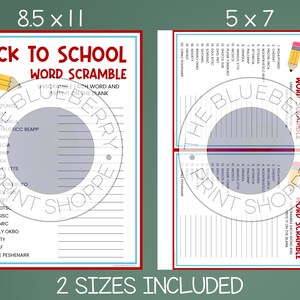 Back to School Word Scramble | Back to School Activity | First Day of ...