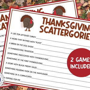 Thanksgiving Scattergories | TWO GAMES | Thanksgiving Game | Classroom ...