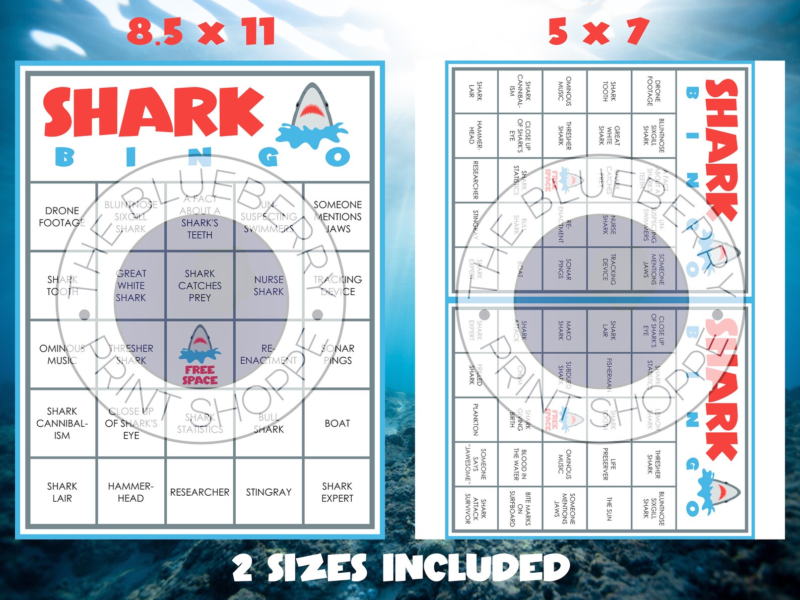 Shark Week Bingo Game 10 Bingo Cards Play While Watching Shark Week ...
