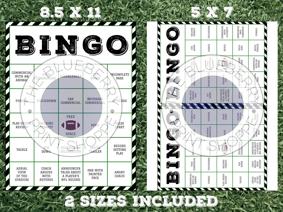 Super Bowl Bingo Football Bingo Party Game Bingo Cards | Etsy