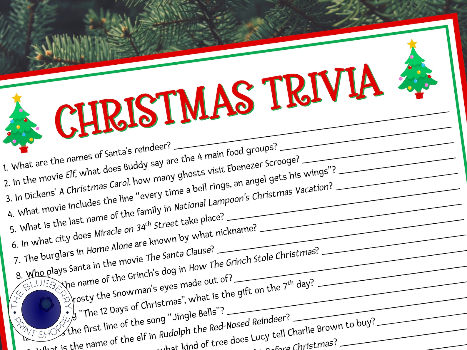 Christmas Trivia Holiday Party Game Christmas Party Game - Etsy
