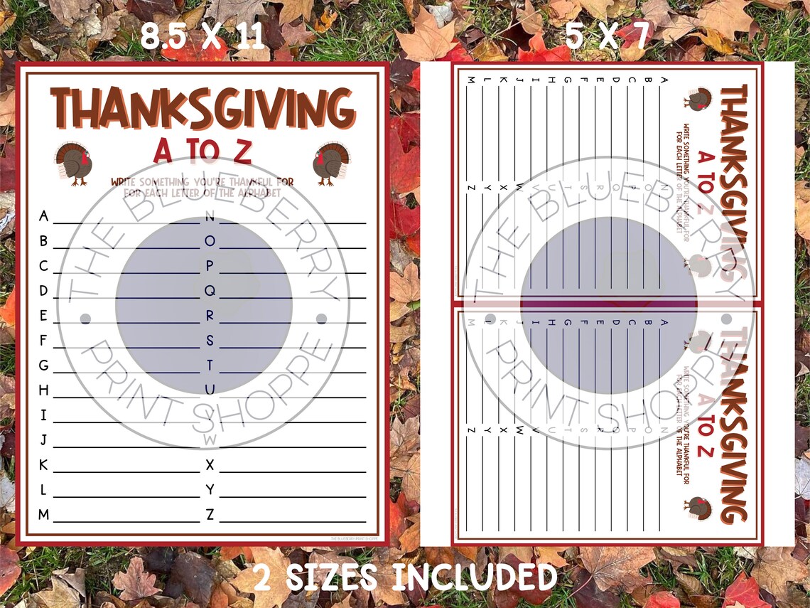 Thanksgiving A to Z Game | Gratitude Game | What Are You Thankful For ...