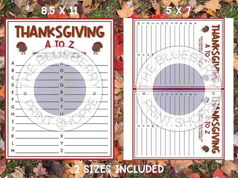 Thanksgiving A to Z Game | Gratitude Game | What Are You Thankful For ...