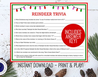 Christmas Trivia Holiday Party Game Christmas Party Game | Etsy