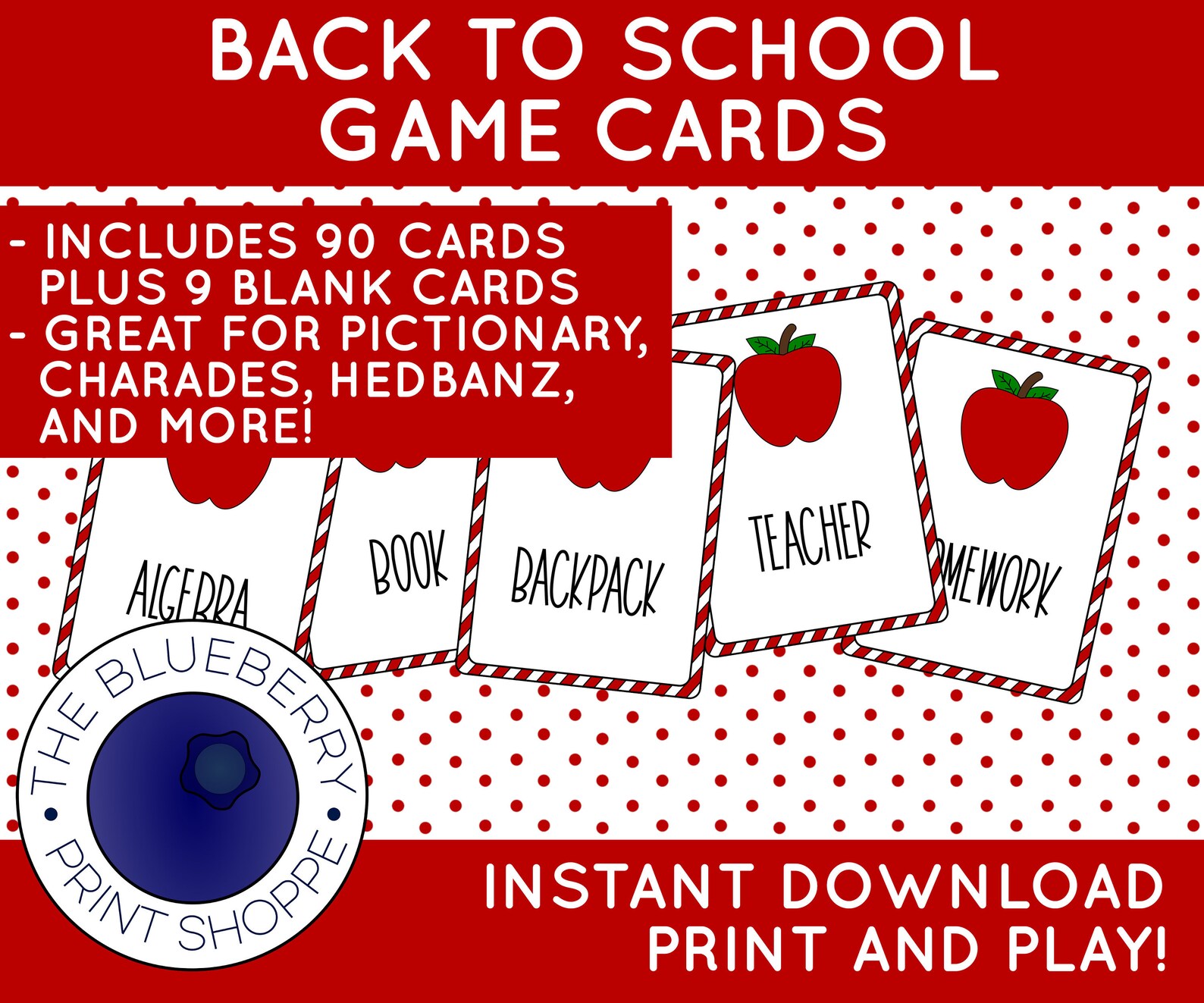 Back to School Printable Game Pictionary 20 Questions | Etsy