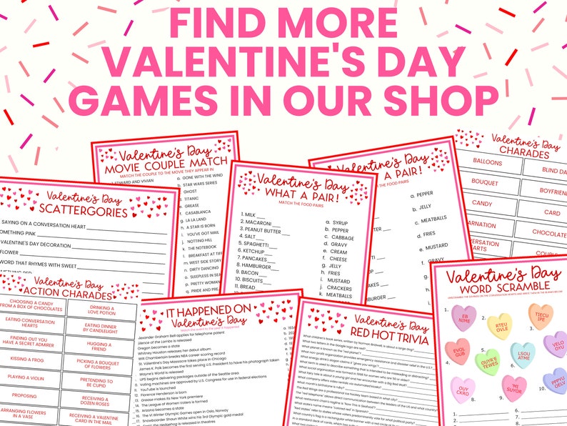 Valentine's Day Game | Trivia | February 14th | Galentine's | Valentine ...