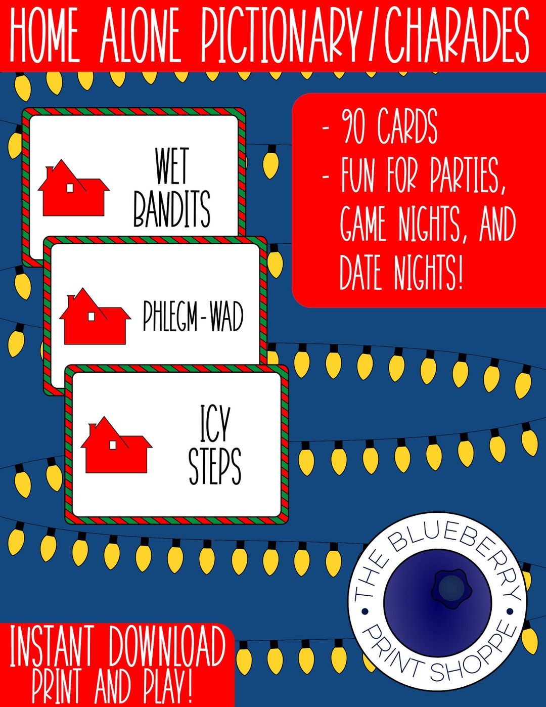 Home Alone Game - [PRINTABLE] - [CARDS] - Christmas Party Game ...