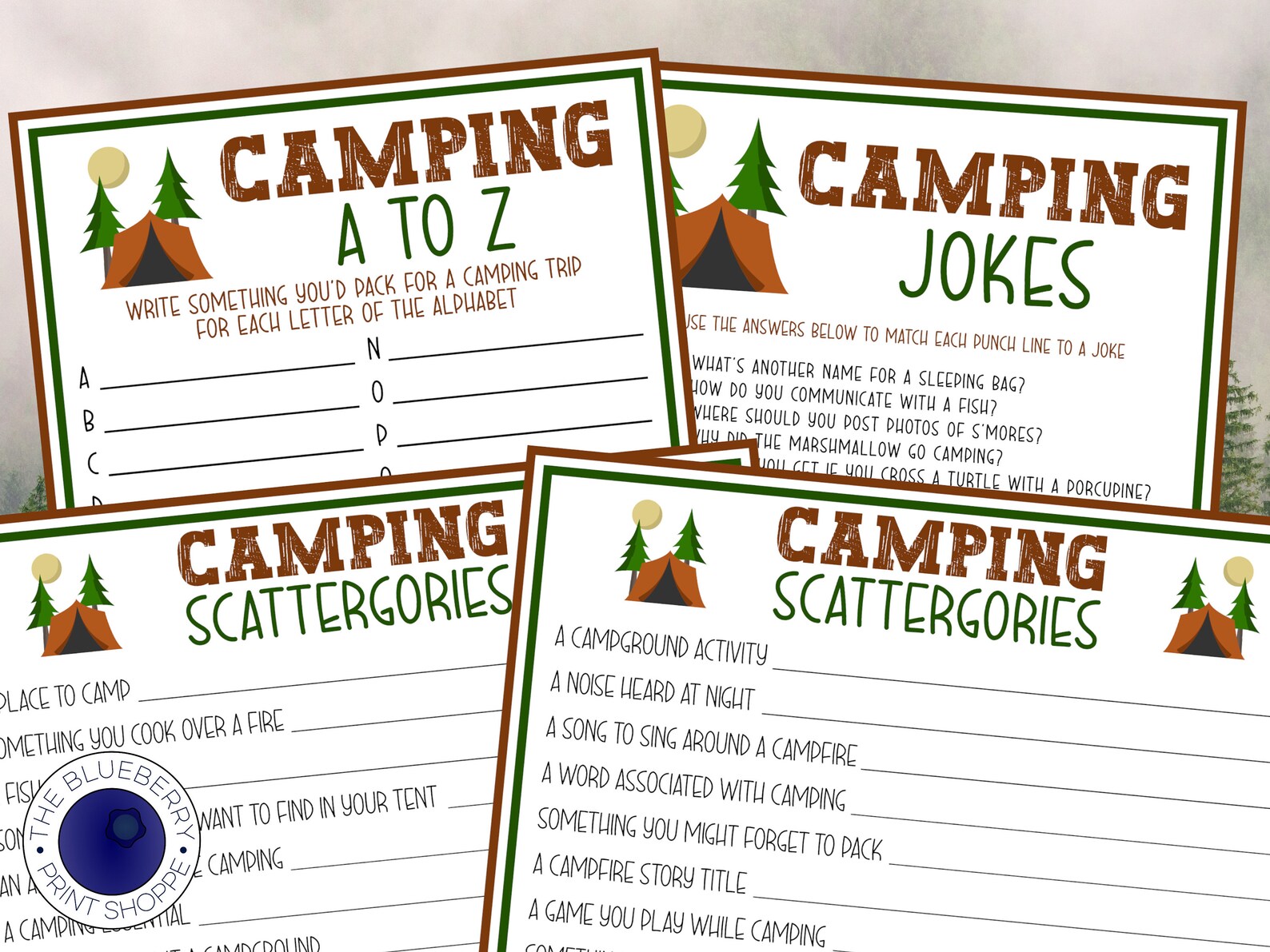 Camping 14 Game Bundle | Camping Games | Camping Theme Birthday Party ...
