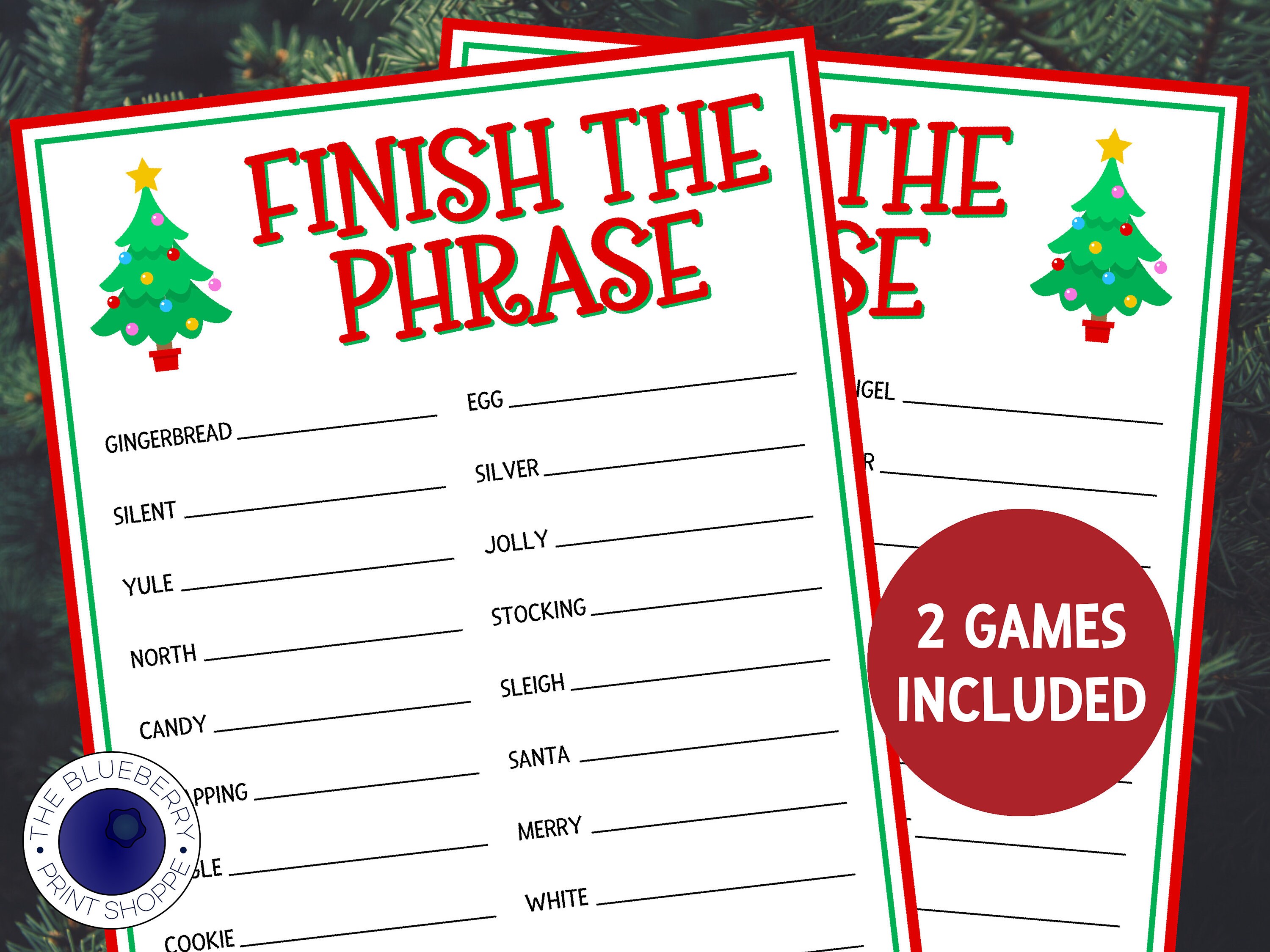 Christmas Finish the Phrase Game | TWO Games | Christmas Party Game ...