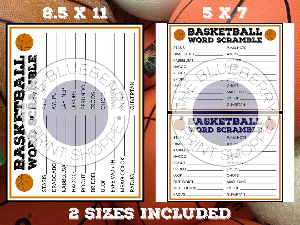 Basketball Game Basketball Word Scramble March Madness - Etsy