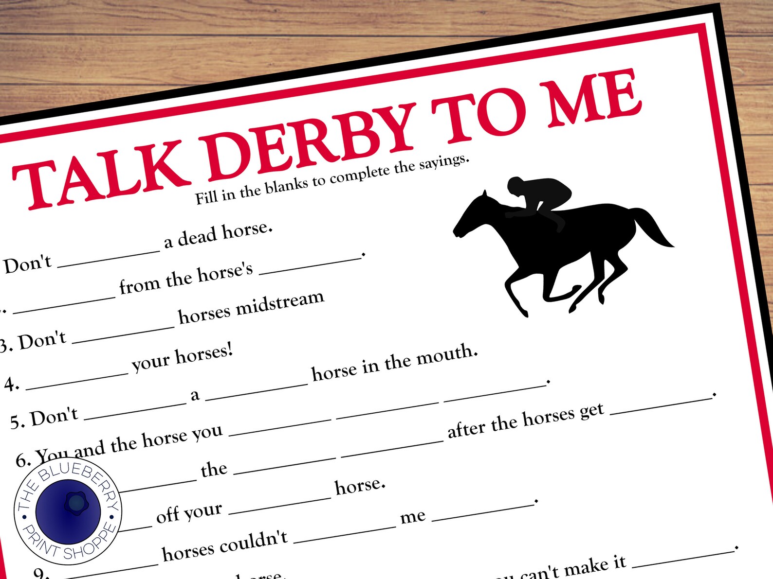 Kentucky Derby Talk Derby to Me Word Game Kentucky Derby - Etsy