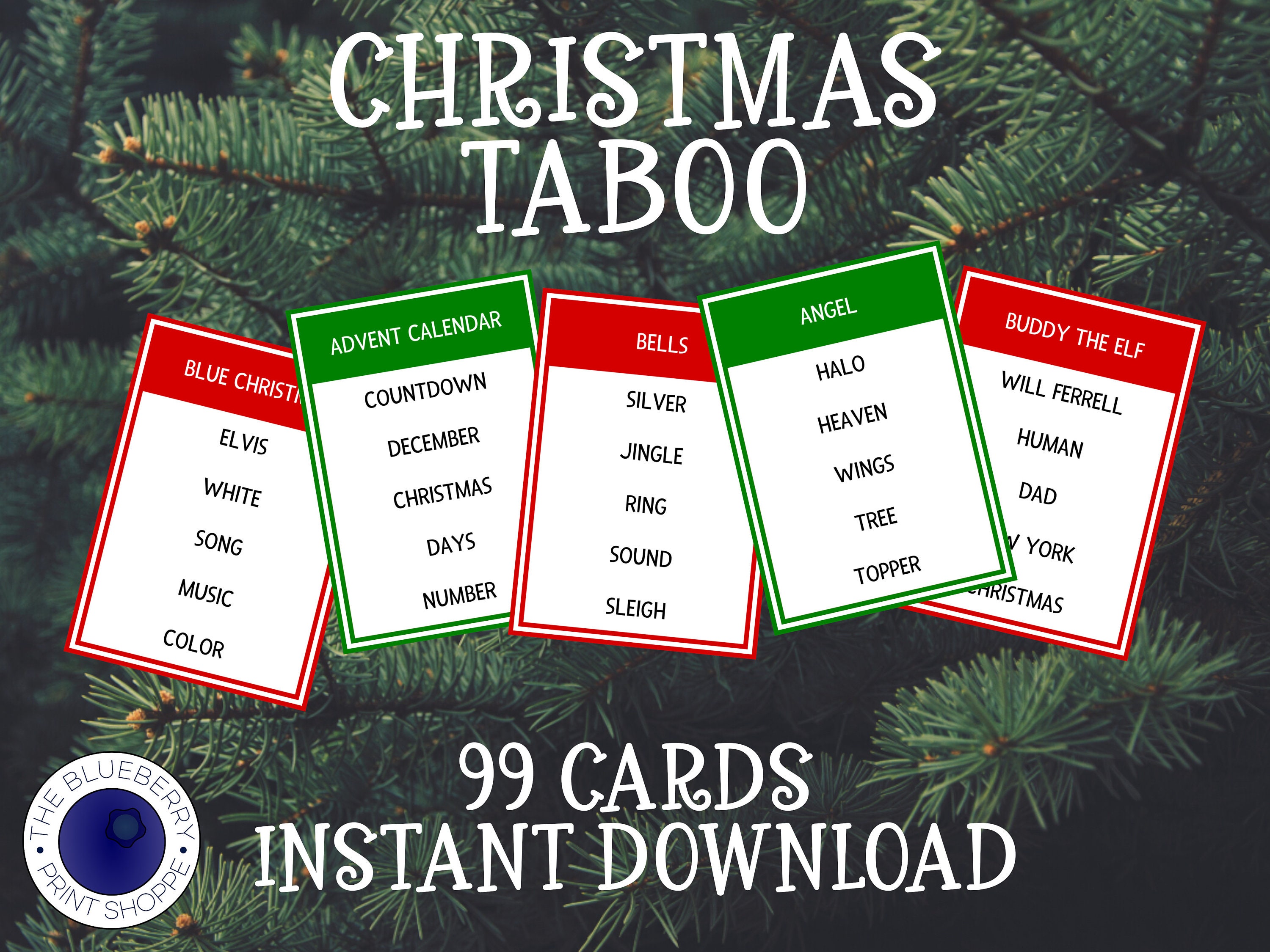 Christmas Taboo 99 Cards Christmas Party Game Family - Etsy