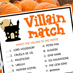 Villain Match Game | Halloween Game for Kids | Halloween Party Game ...
