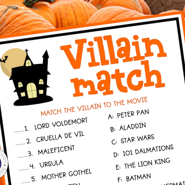 Kids Villain Match - Etsy