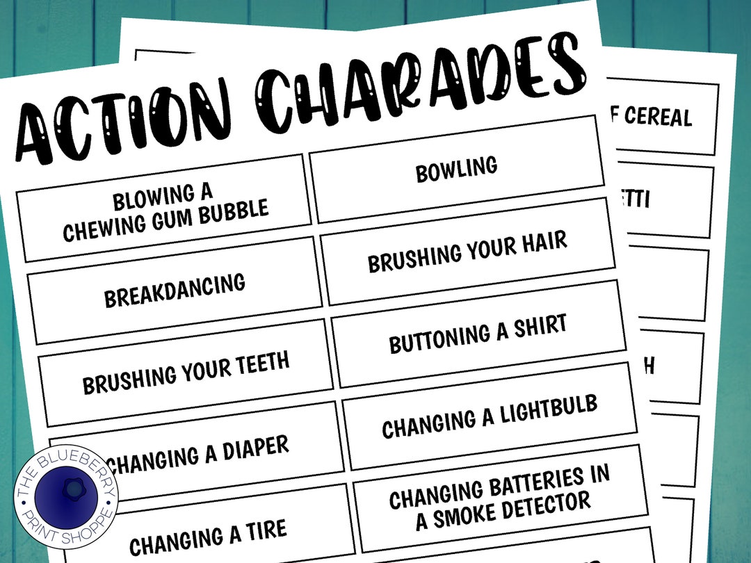 Charades Game 70 Fun Words And Phrases To Act Out Family Game Night Charades Game 70 Fun Words And Phrases To Act Out Family Game Night