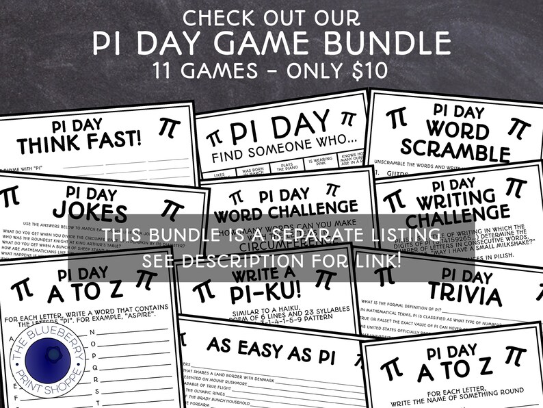 Pi Day Game Pi Day Trivia 3-14 Pi Day Activity - Etsy
