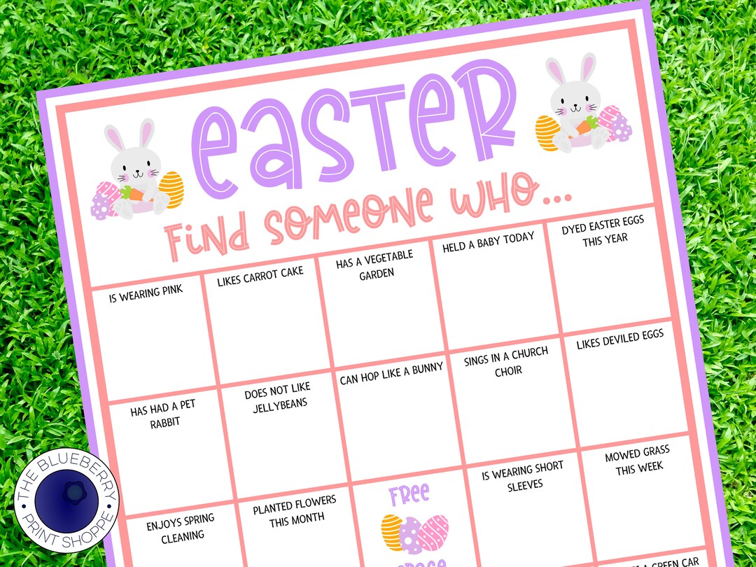 Easter Game | Find Someone Who | Find the Guest | Icebreaker Bingo ...