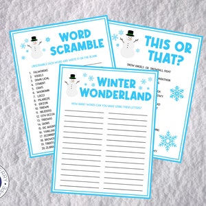 Winter Game Bundle | 10 Games | Winter Fun | Winter Party | Holiday ...