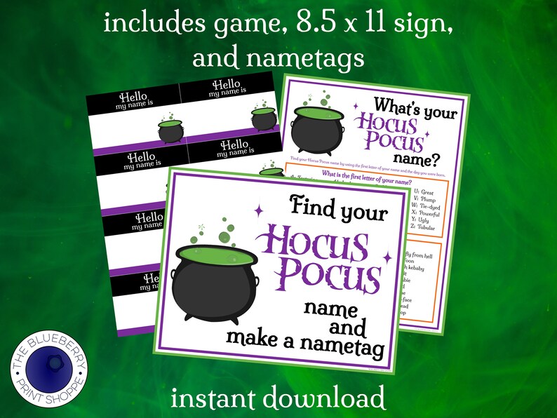 Hocus Pocus Game What's Your Hocus Pocus Name Game WITH - Etsy