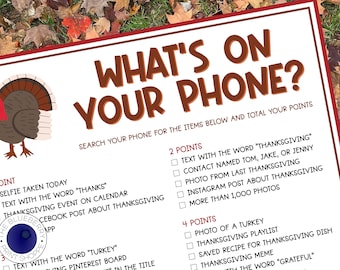 Thanksgiving Family Games what's Your Turkey Name - Etsy