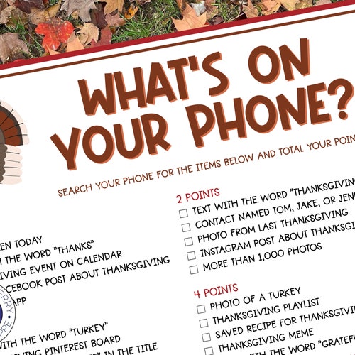 What's on Your Phone Thanksgiving Edition Thanksgiving - Etsy