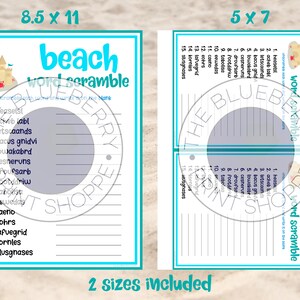 Beach Word Scramble Game | Beach Bash | Beach Theme Party | Beach ...
