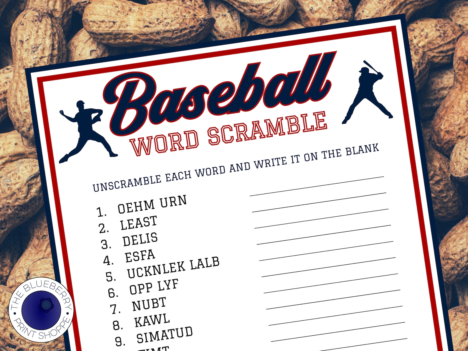 Baseball Word Scramble Game | Printable - Etsy