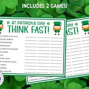 St. Patrick's Day Games | Think Fast! | TWO GAMES | St Patrick's Day ...