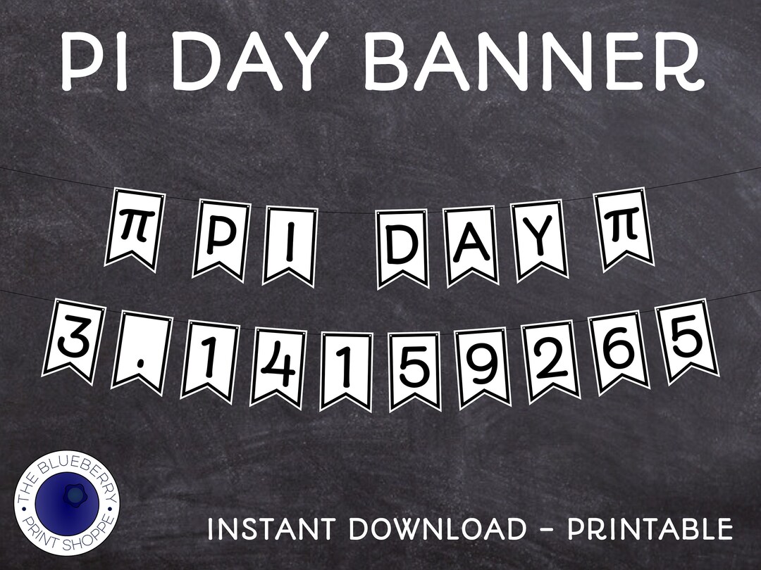Pi Day | Banner | 3-14 | Pi Day Printable Decoration | Pi Day Party ...