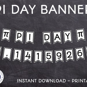 Pi Day | Banner | 3-14 | Pi Day Printable Decoration | Pi Day Party ...