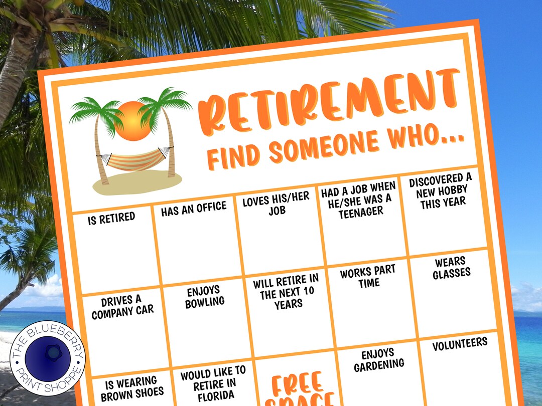 Retirement Party Game | Retirement Find Someone Who | Find the Guest ...
