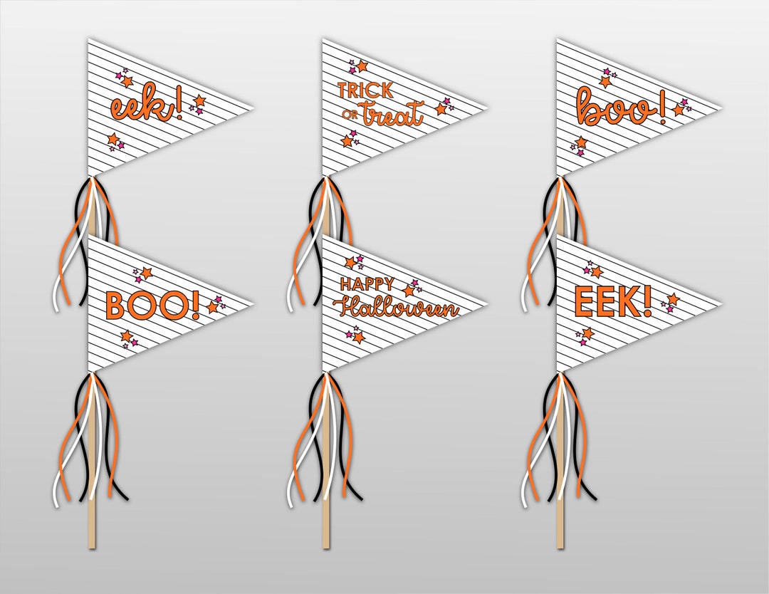 Printable Halloween Pennant Flags Halloween Flags Boo Basket Flags ...