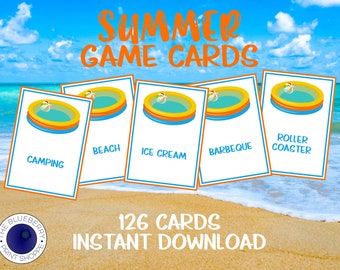 Summer Printable Game Pictionary Charades Word Cards | Etsy