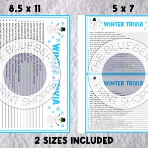 Winter Trivia | Holiday Party Game | Winter Party Game | Printable ...
