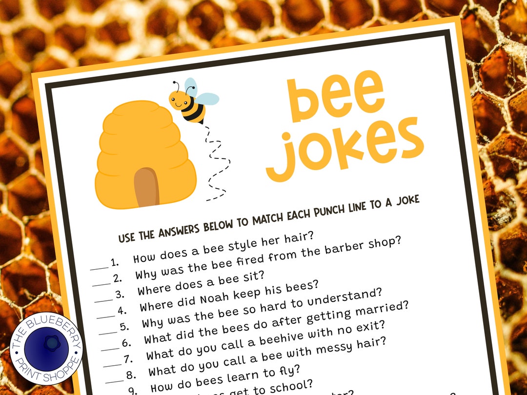 Bee Jokes | Bee Party Game | Bee Day Activity | Bee Theme Shower ...
