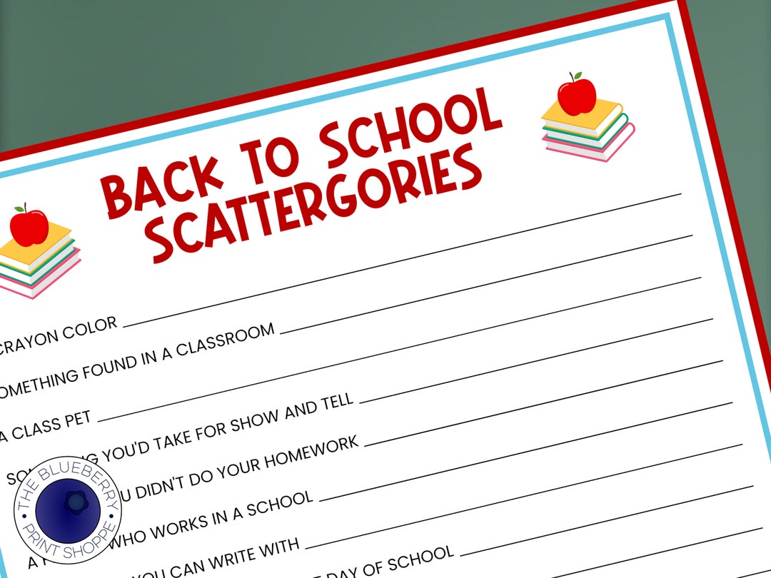 Back to School Scattergories - THREE GAMES - 30 Questions - Fun ...