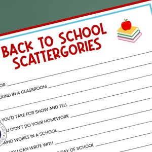 Back to School Scattergories - THREE GAMES - 30 Questions - Fun ...