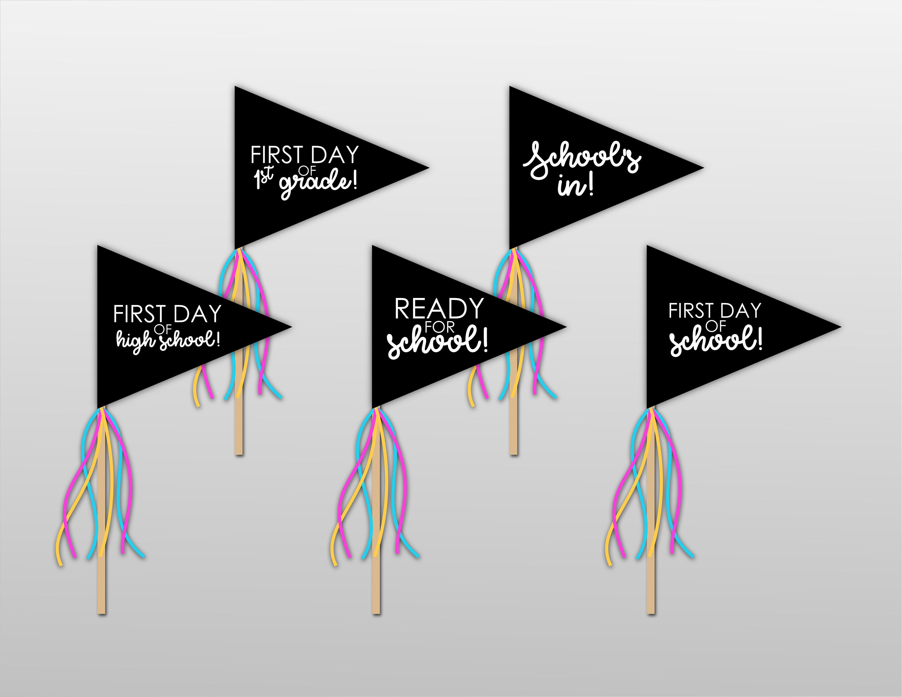 First Day of School Flag Bundle Printable - Etsy