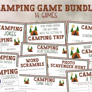 Camping 14 Game Bundle | Camping Games | Camping Theme Birthday Party ...